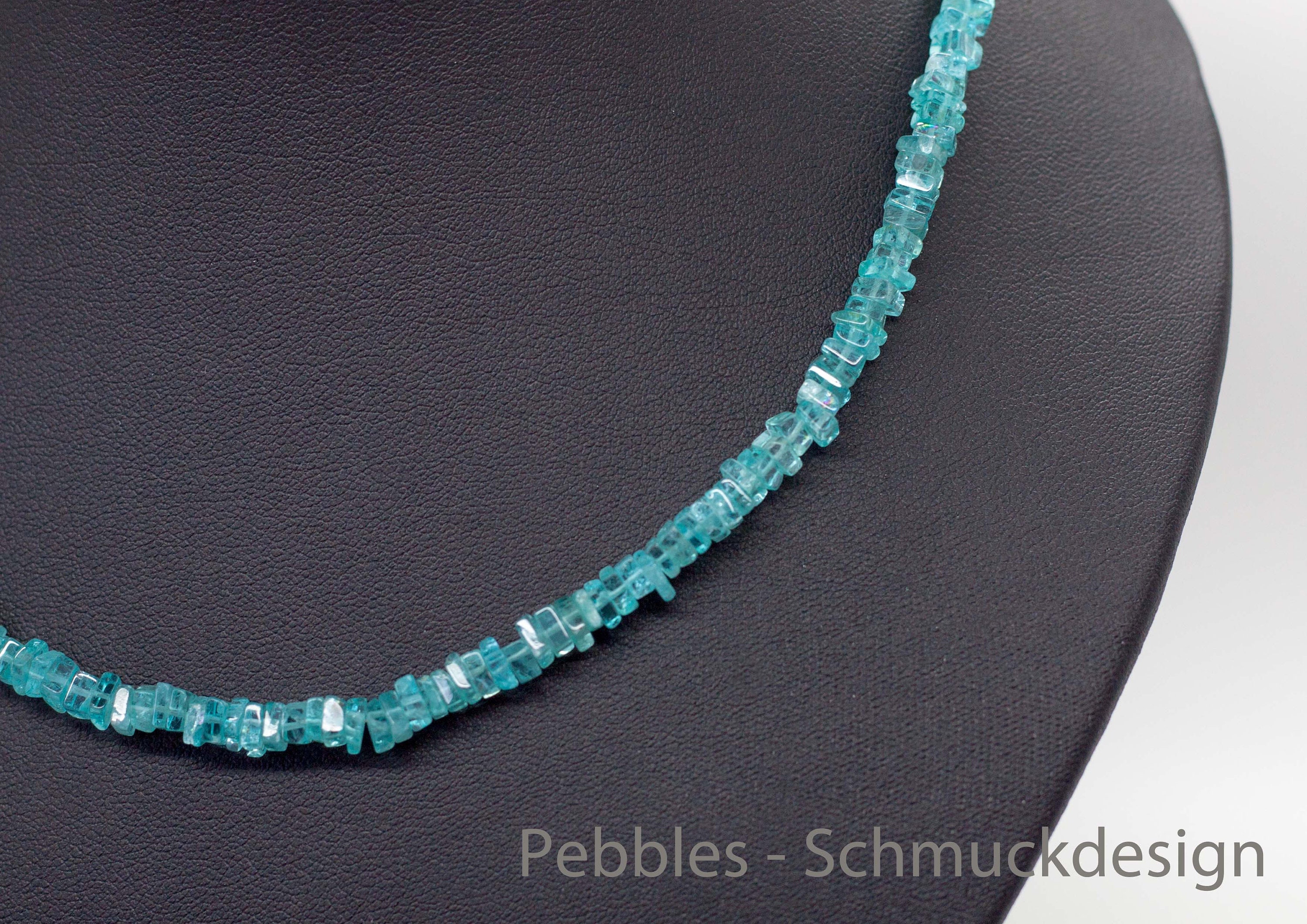 Square noble chain apatite turquoise 925 silver | Etsy