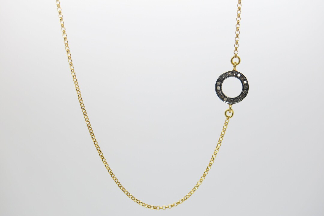 Infinity Chain Endless... Circle With Diamonds 24k Gold Plated - Etsy