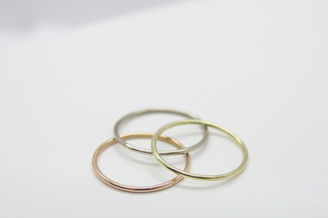 Delicate 1 Mm Basic Ring 585/14k Yellow-red or White Gold by ...