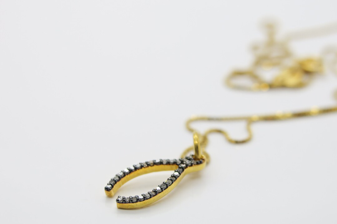 Noble Chain Wish-bone... With Diamonds - Etsy