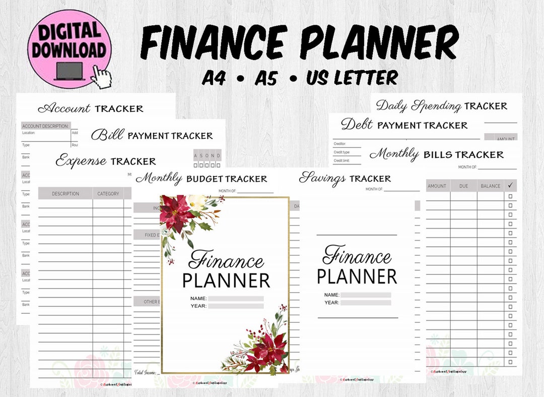 Finance Planner Printable, Budget Planner Printable, Monthly Budget PDF ...