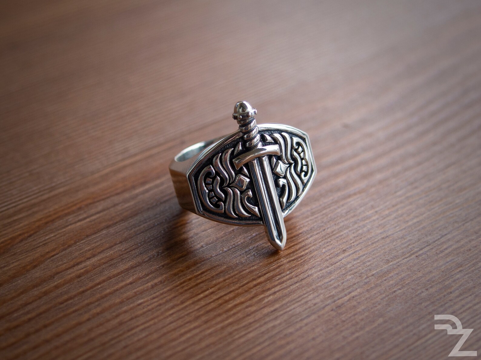 Sword Ring/ Sterling Silver Sword Ring/ Men Signet Ring/ | Etsy