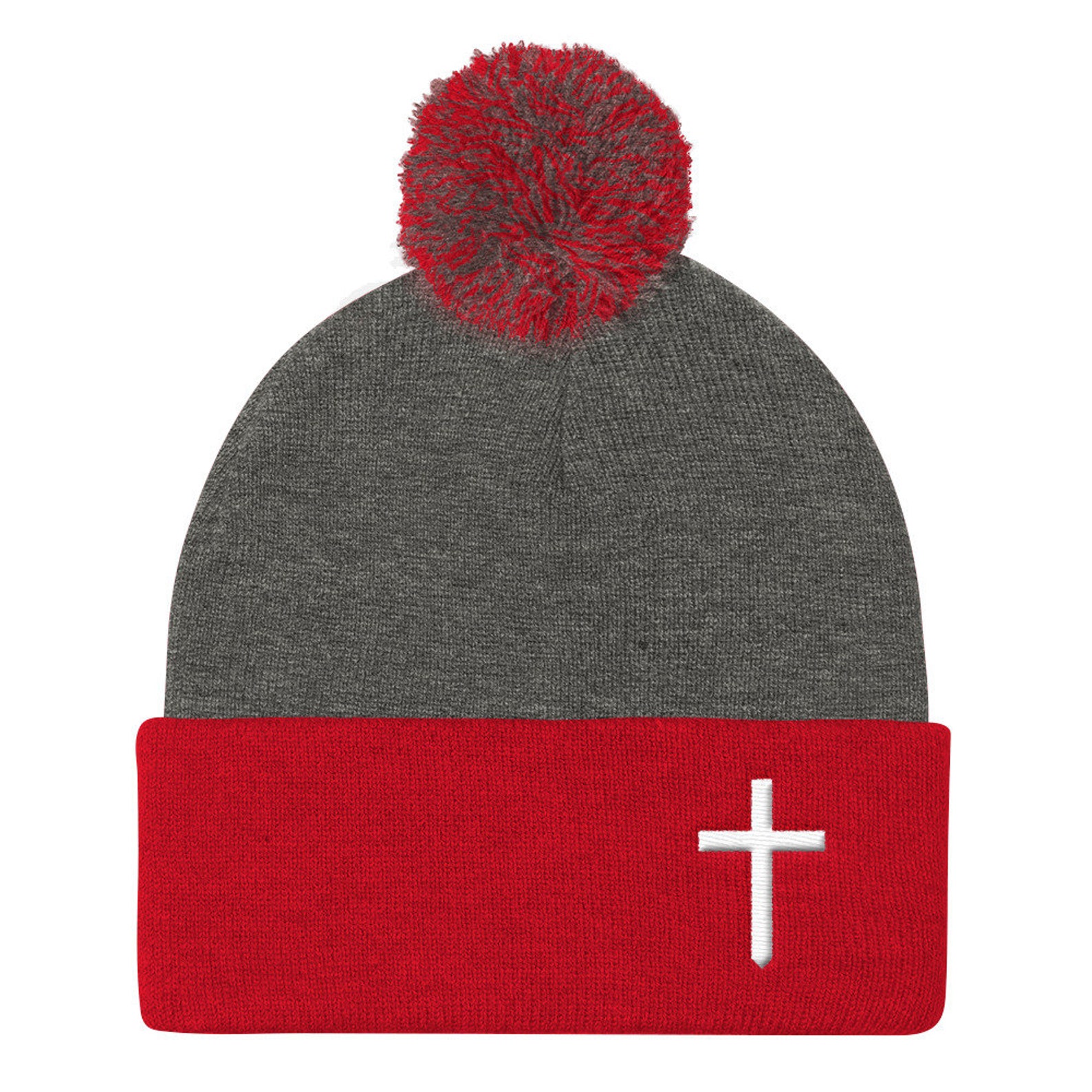 Christian Cross Logo Pom Pom Knit Cap - Etsy