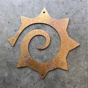 Spiral Metal Sun Wall Art - Rusted Sun - Rustic Sun - Yard Art - Sun ...