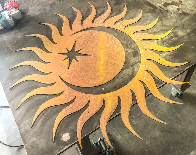 Metal Sun Wall Art Rusted Sun Rustic Sun Yard Art Sun Metal Wall Art ...