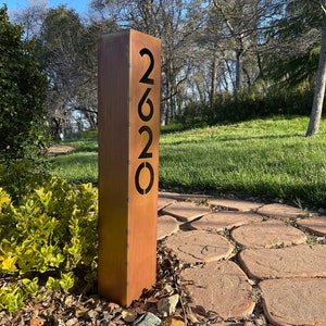 Address Sign | Rusted | Custom Address Sign | Yard Address Sign ...