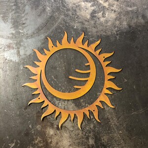Sun Wall Art - Rusted Sun - Rustic Eclipse Sun - Yard Art - Sun Metal ...