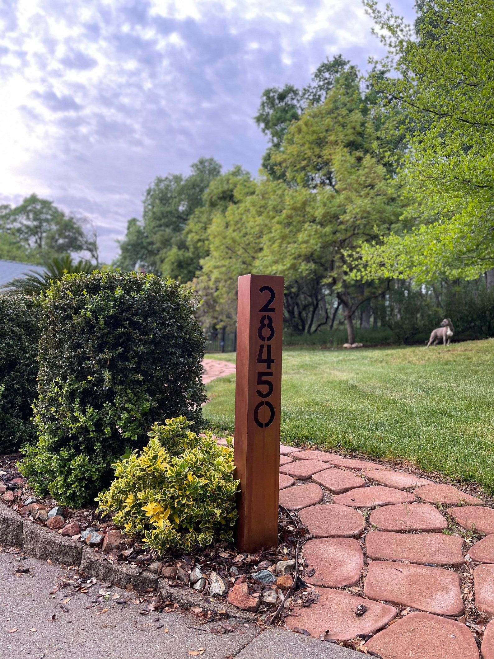 Address Sign - Yard Address Sign - Rusted - Double Sided - Custom ...