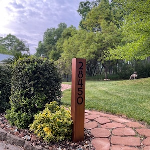 Address Sign - Yard Address Sign - Rusted - Double Sided - Custom ...