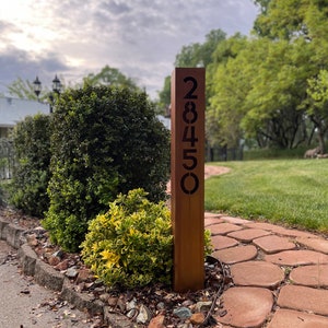 Address Sign - Yard Address Sign - Rusted - Double Sided - Custom ...