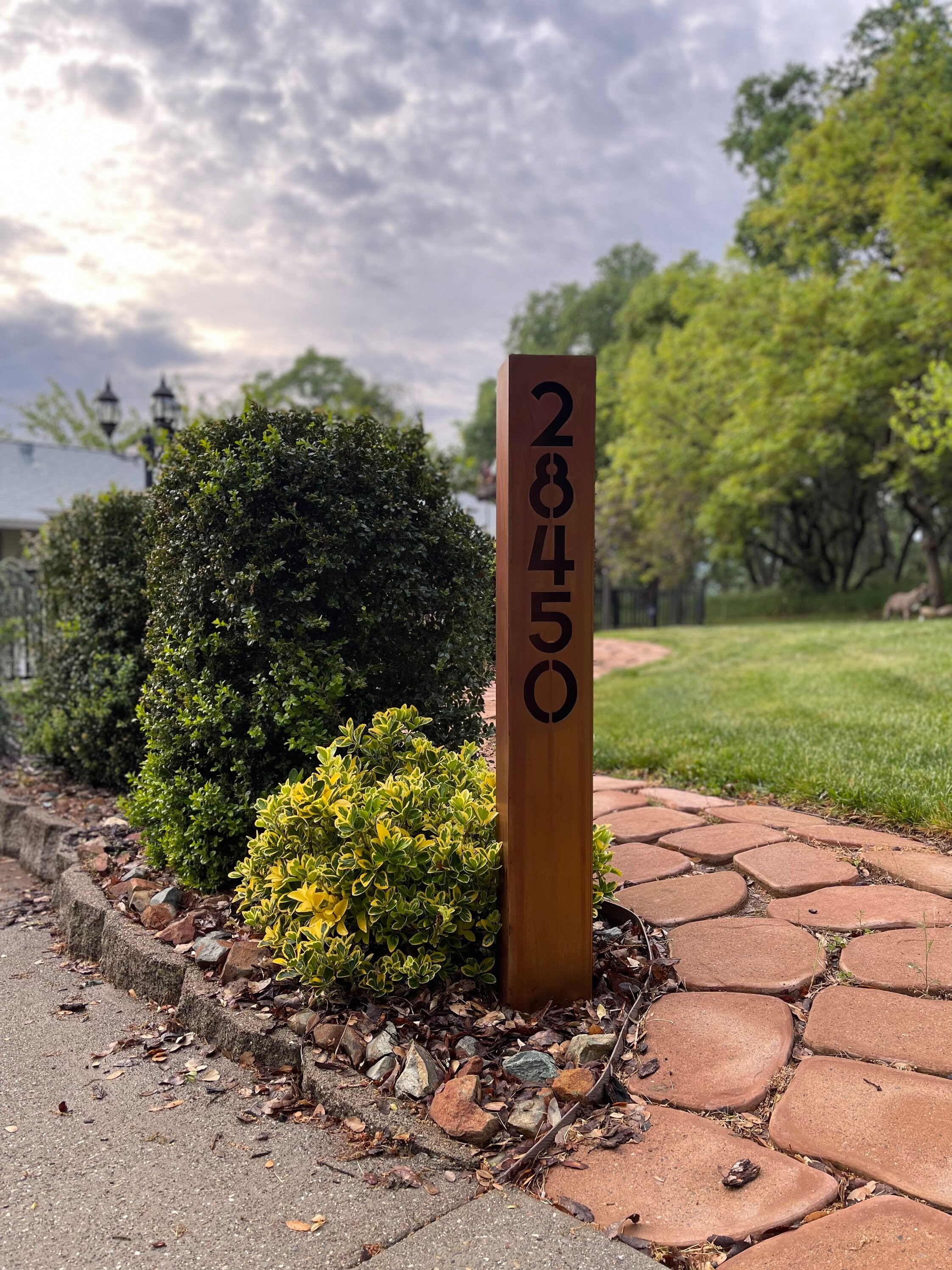 Address Sign - Yard Address Sign - Rusted - Double Sided - Custom ...