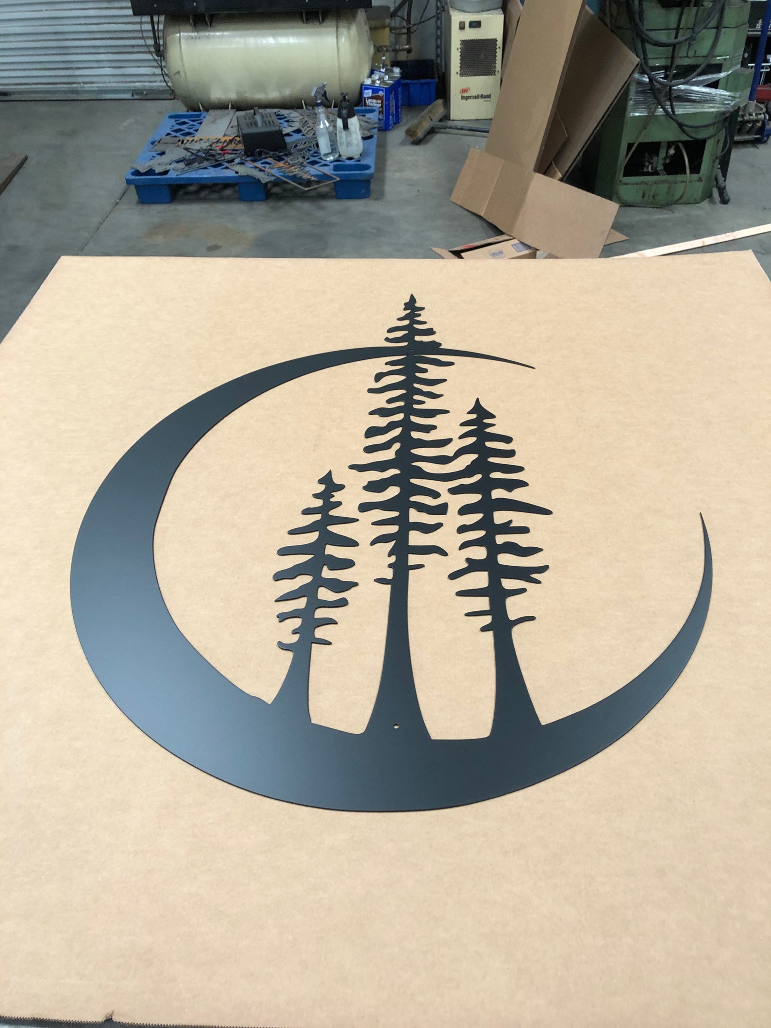 Trees in Moon 36 Inch Tree Moon Steel Wall Decor Metal | Etsy