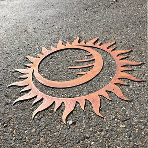 Sun Wall Art - Rusted Sun - Rustic Eclipse Sun - Yard Art - Sun Metal ...