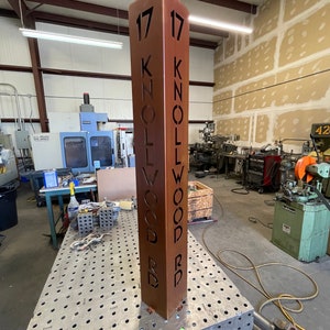 Address Sign - Yard Address Sign - Rusted - Adjacent Sided - Custom ...