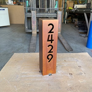 Address Sign - Yard Address Sign - Rusted - Small - Custom Address Sign ...