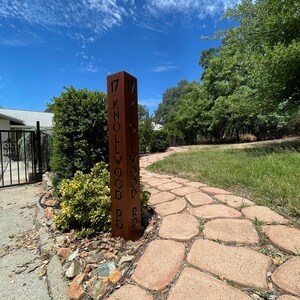 Address Sign - Yard Address Sign - Rusted - Adjacent Sided - Custom ...
