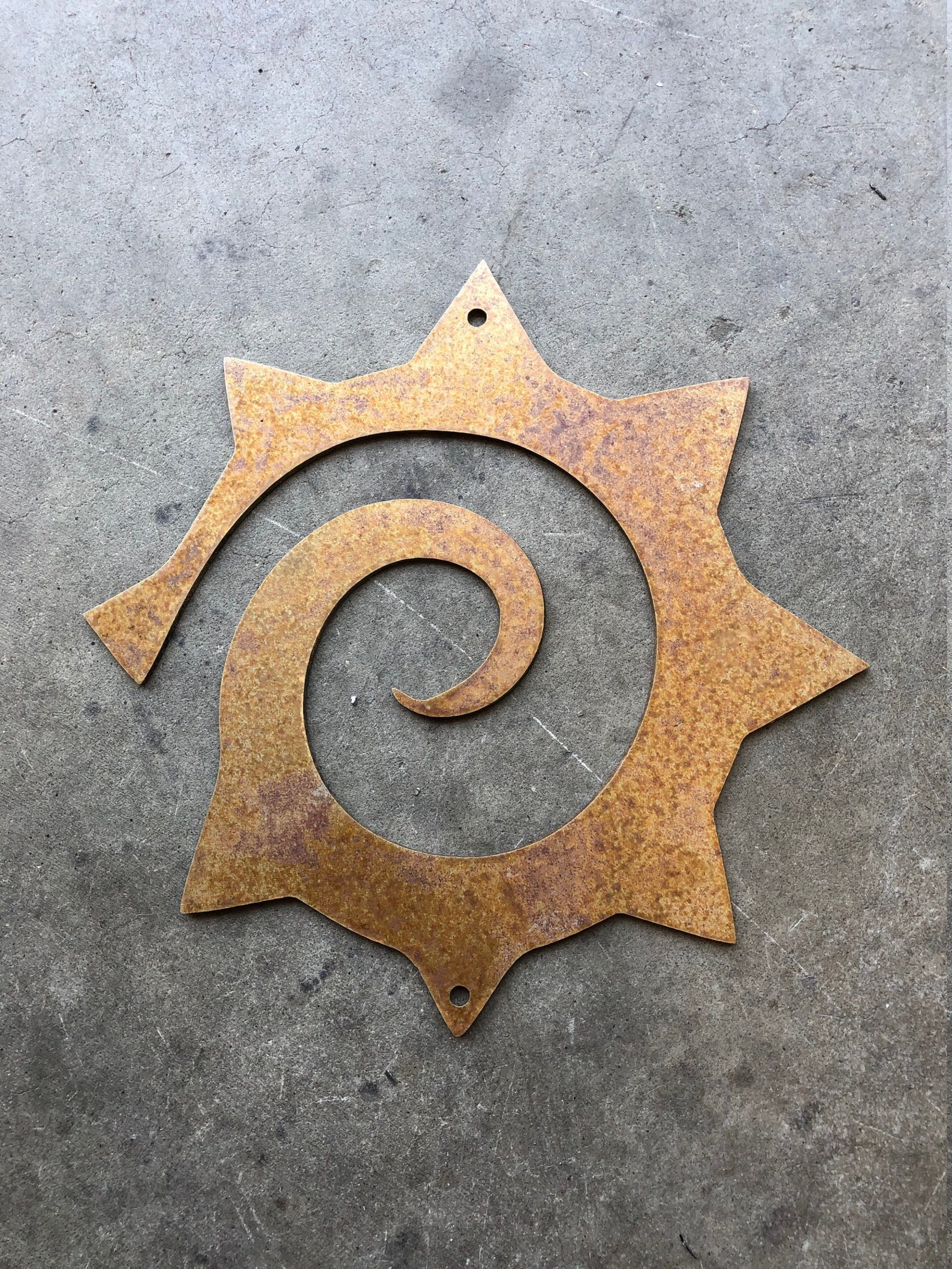 Spiral Metal Sun Wall Art Rusted Sun Rustic Sun Yard Art - Etsy