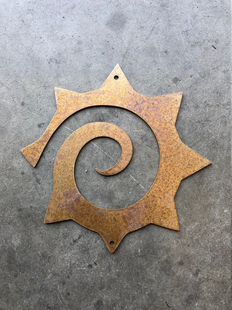 Spiral Metal Sun Wall Art Rusted Sun Rustic Sun Yard Art - Etsy