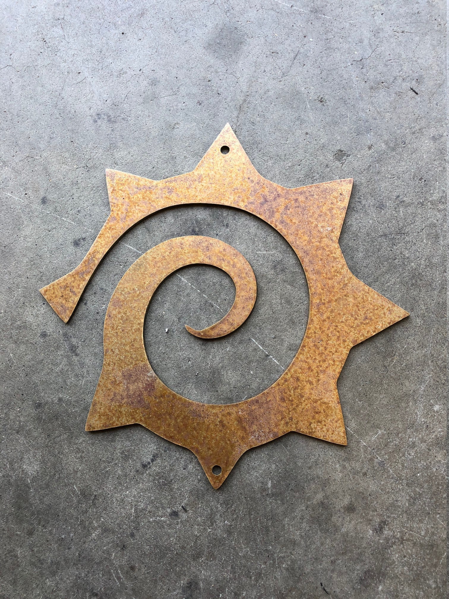 Spiral Metal Sun Wall Art Rusted Sun Rustic Sun Yard Art - Etsy