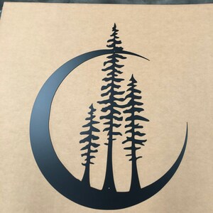 Trees in Moon 36 Inch- Tree Moon - Steel Wall Decor - Metal Wall Art ...