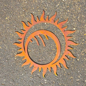 Sun Wall Art - Rusted Sun - Rustic Eclipse Sun - Yard Art - Sun Metal ...