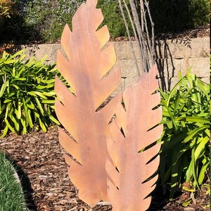 Metal Banana Leaf - Yard Art - Rusted Leaf - Leaf Yard Decor - Rust ...