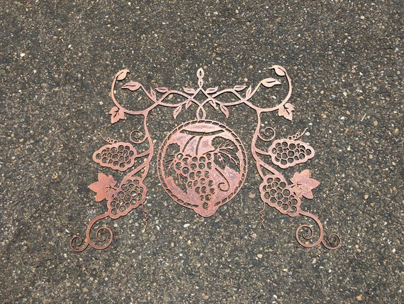 Grape Vine Cluster Metal Wall Art and Home Decor | Etsy