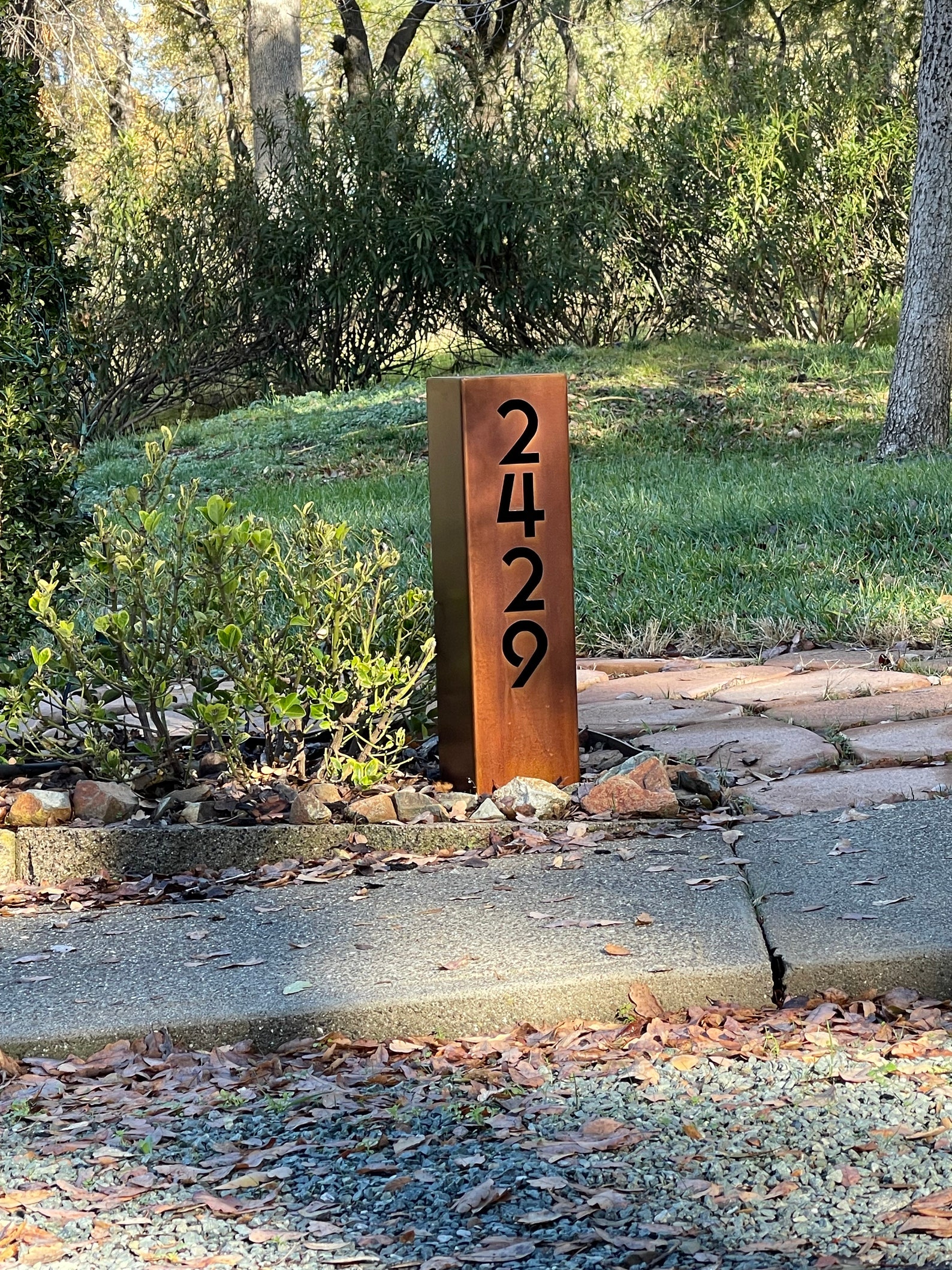 Address Sign - Yard Address Sign - Rusted - Small - Custom Address Sign ...