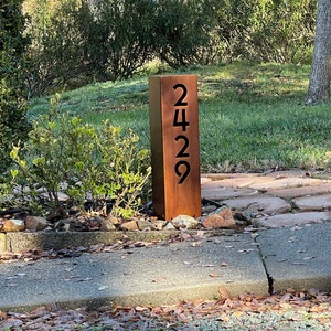 Address Sign - Yard Address Sign - Rusted - Small - Custom Address Sign ...