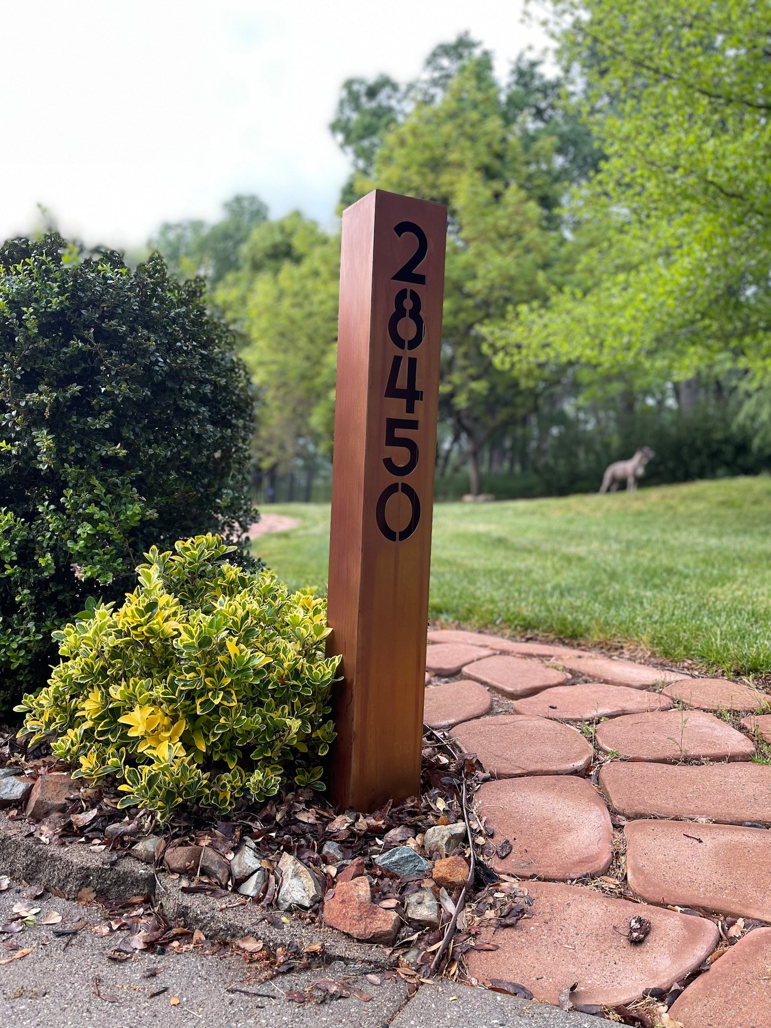 Address Sign - Yard Address Sign - Rusted - Double Sided - Custom ...