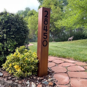 Address Sign - Yard Address Sign - Rusted - Double Sided - Custom ...