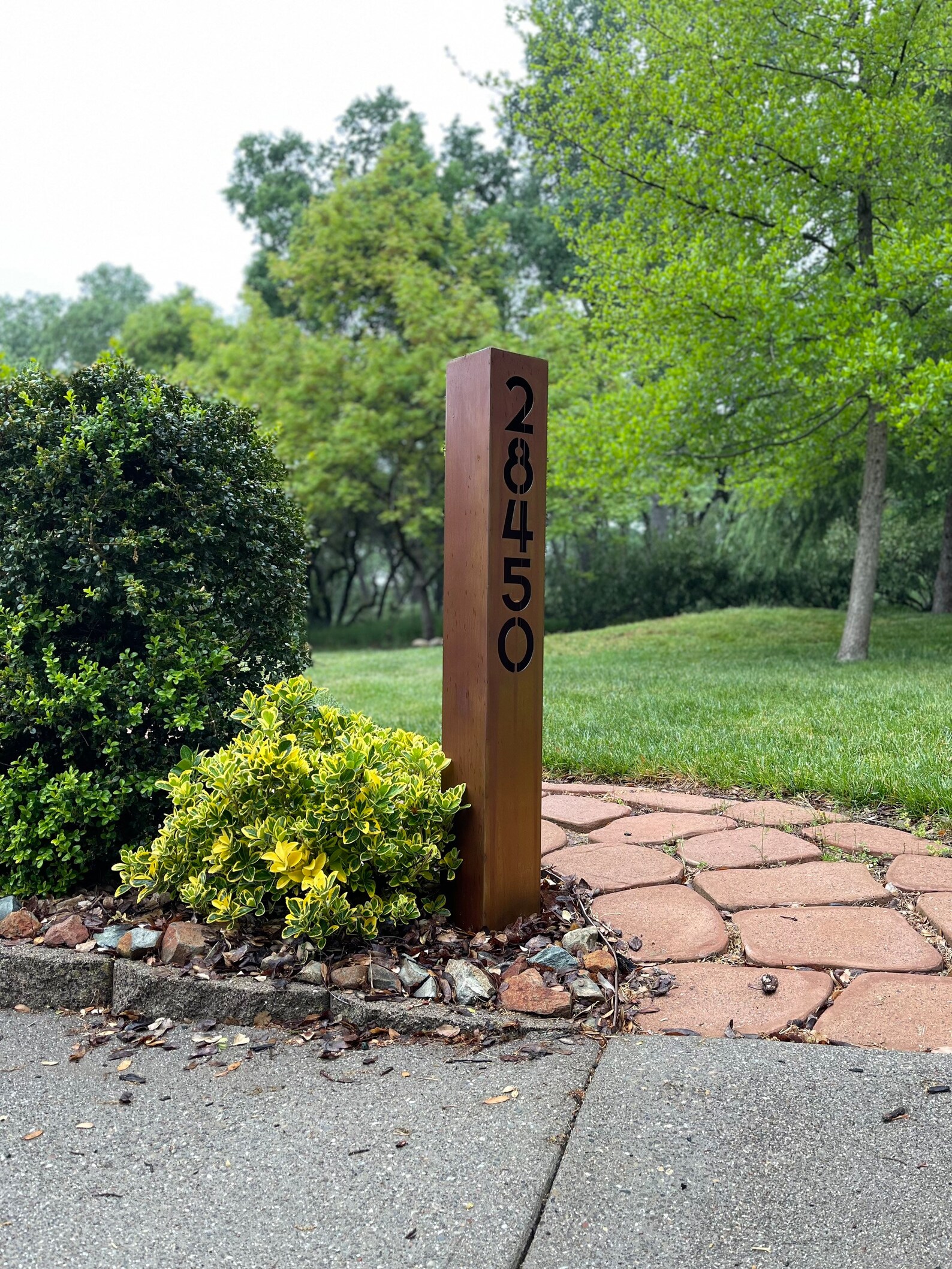 Address Sign - Yard Address Sign - Rusted - Double Sided - Custom ...