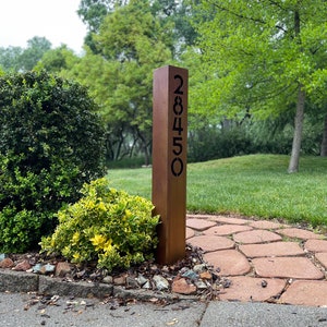 Address Sign - Yard Address Sign - Rusted - Double Sided - Custom ...