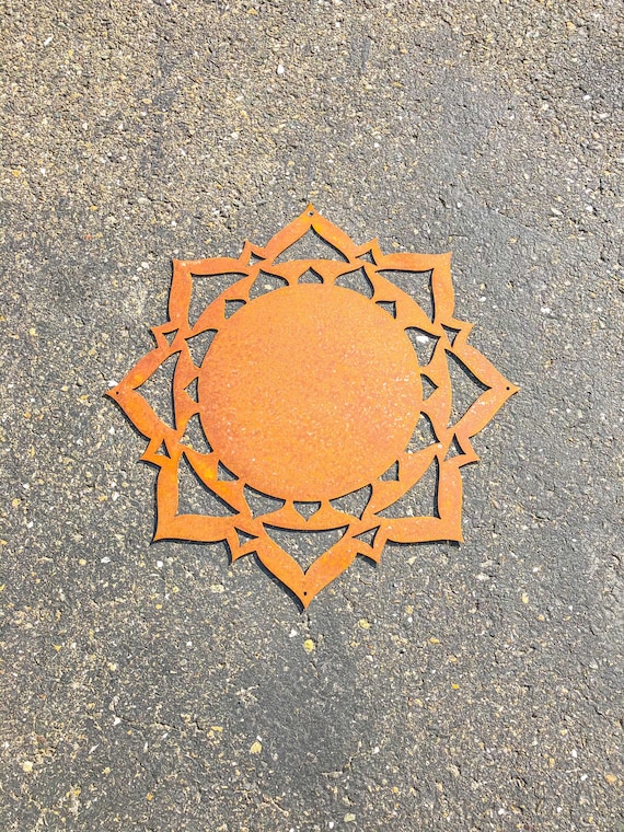 Flower Sun Wall Art Rusted Sun Rustic Sun Yard Art Sun - Etsy