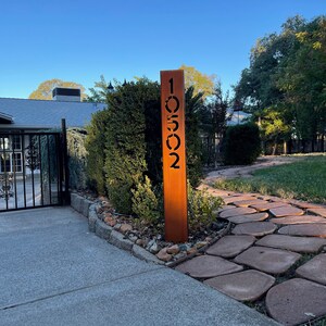 Address Sign Yard Address Sign Rusted Three Sided Address Numbers ...