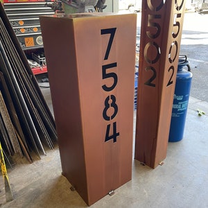 Address Sign -XL- Yard Address Sign - Rusted - Adjacent Sided - Custom ...