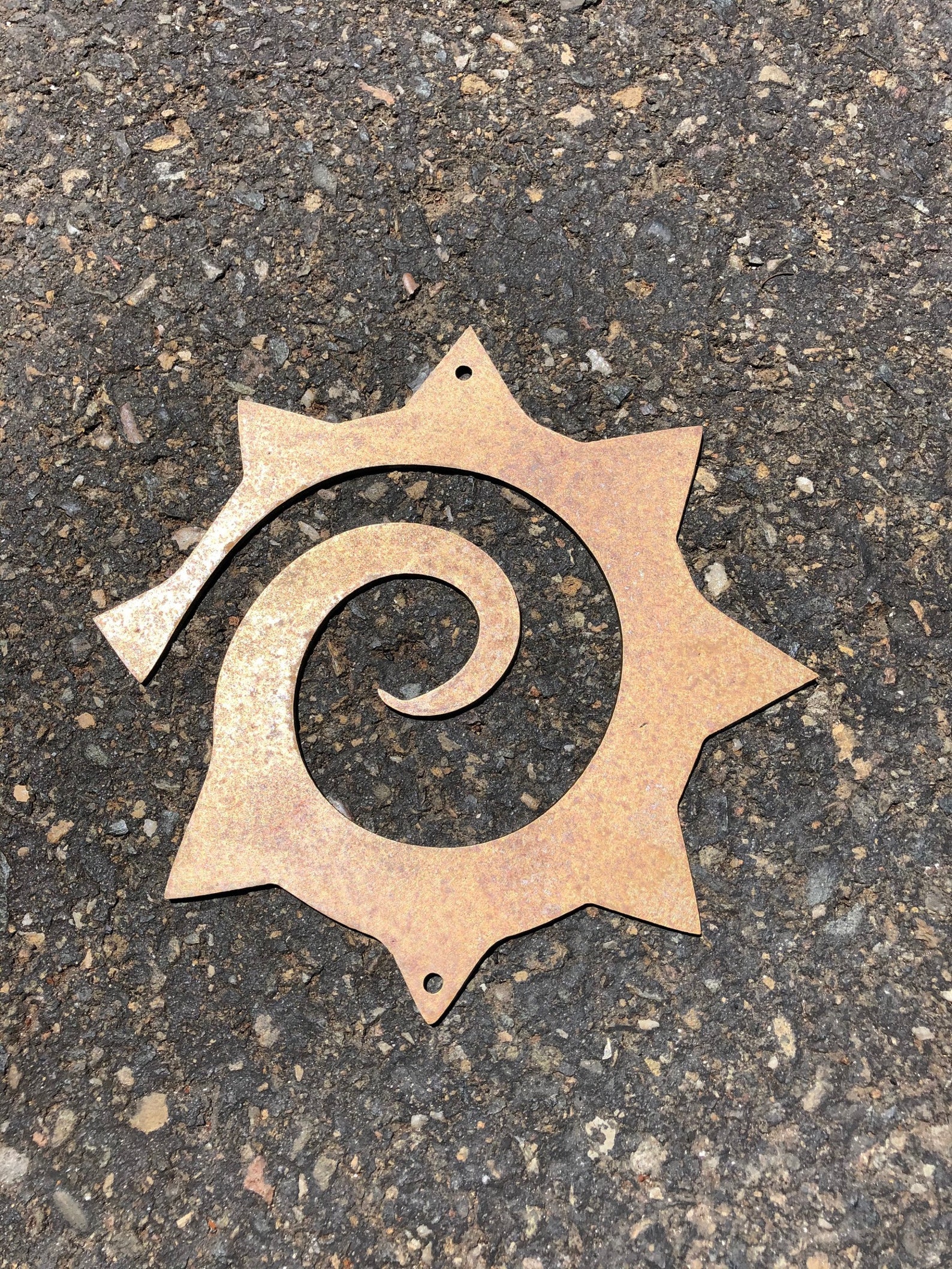 Spiral Metal Sun Wall Art Rusted Sun Rustic Sun Yard Art - Etsy