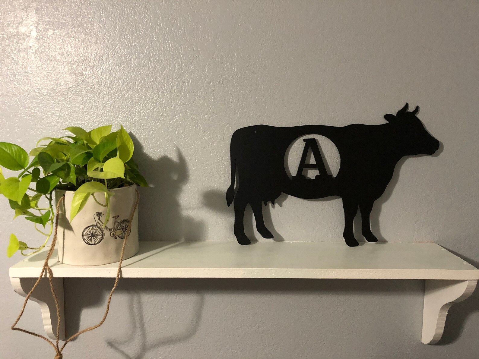 Metal Cow Sign Custom Initial Cow Cow Sign Metal Black - Etsy