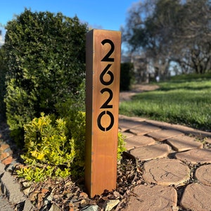 Address Sign | Rusted | Custom Address Sign | Yard Address Sign ...