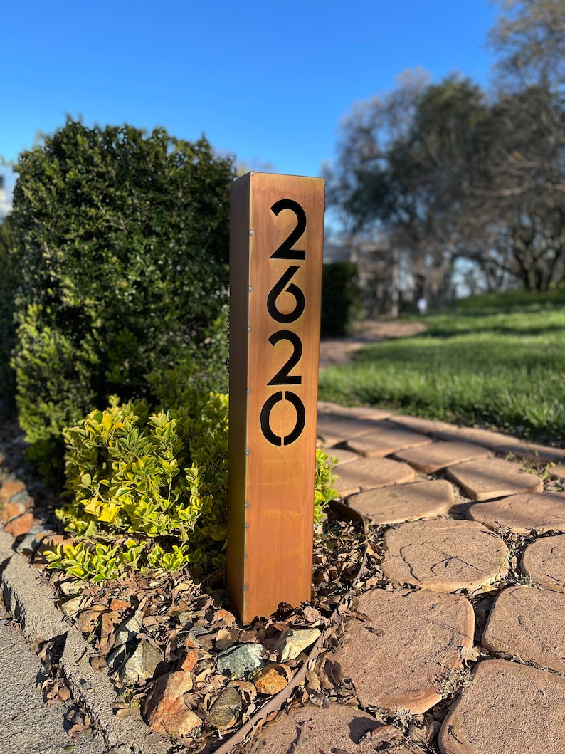 Address Sign Rusted Custom Address Sign Yard Address - Etsy