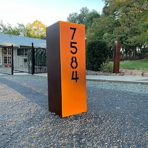 Address Sign -XL- Yard Address Sign - Rusted - Adjacent Sided - Custom ...