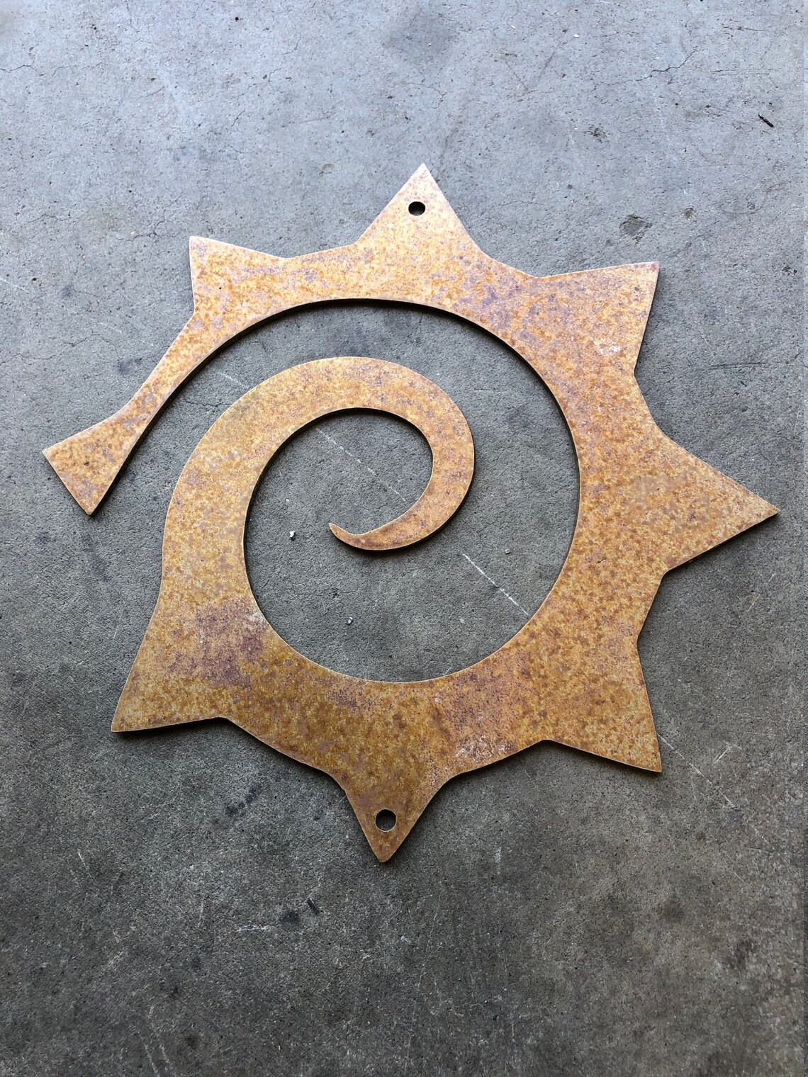 Spiral Metal Sun Wall Art Rusted Sun Rustic Sun Yard Art - Etsy