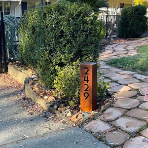 Address Sign - Yard Address Sign - Rusted - Small - Custom Address Sign ...
