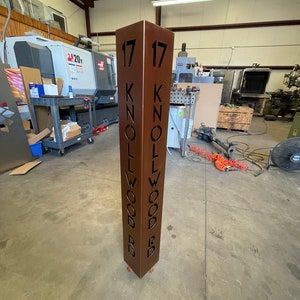 Address Sign - Yard Address Sign - Rusted - Adjacent Sided - Custom ...