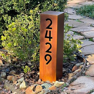 Address Sign - Yard Address Sign - Rusted - Small - Custom Address Sign ...