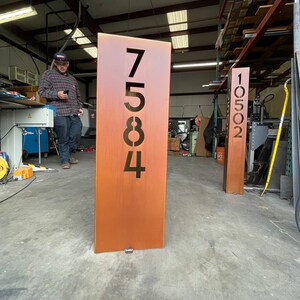 Address Sign -XL- Yard Address Sign - Rusted - Adjacent Sided - Custom ...