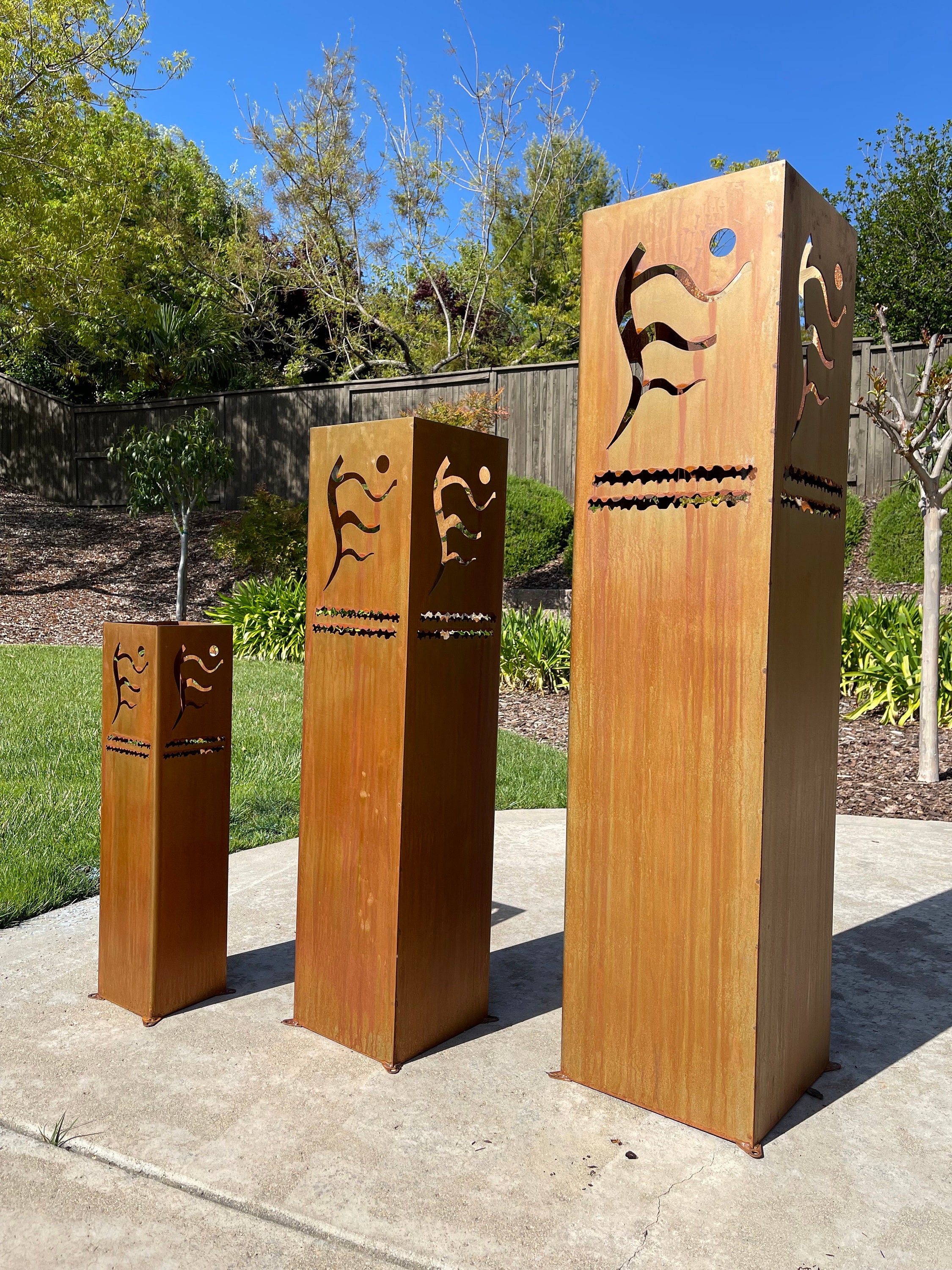 Spain Garden Columns - Landscape Decor - Outdoor Lighting Box Steel ...