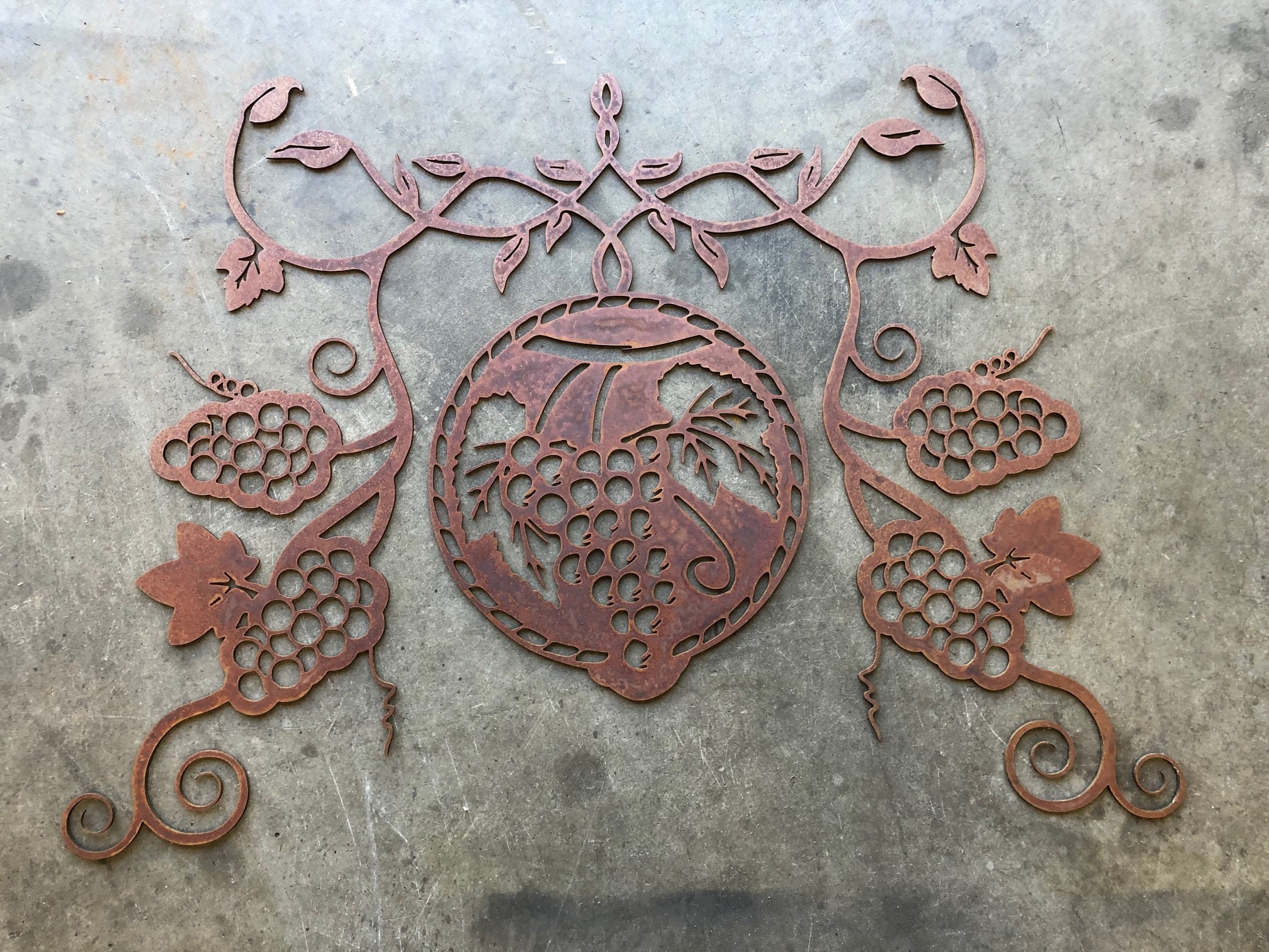 Grape Vine Cluster Metal Wall Art and Home Decor - Etsy