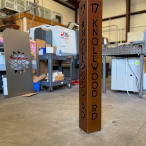 Address Sign - Yard Address Sign - Rusted - Adjacent Sided - Custom ...