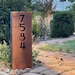 Address Sign -XL- Yard Address Sign - Rusted - Adjacent Sided - Custom ...